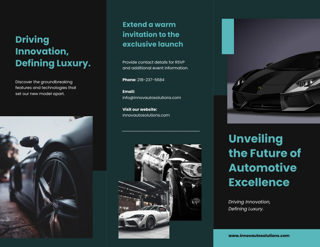Automotive Model Launch Brochure Template - Venngage