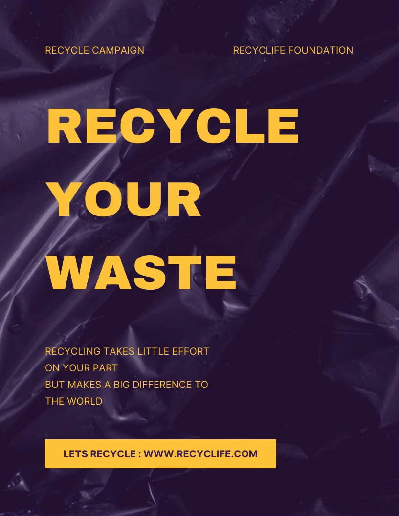 Purple Modern Bold Campaign Recycle Poster - Venngage