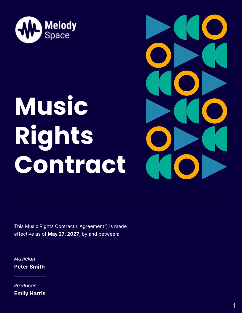 Music Rights Contract Template - Venngage