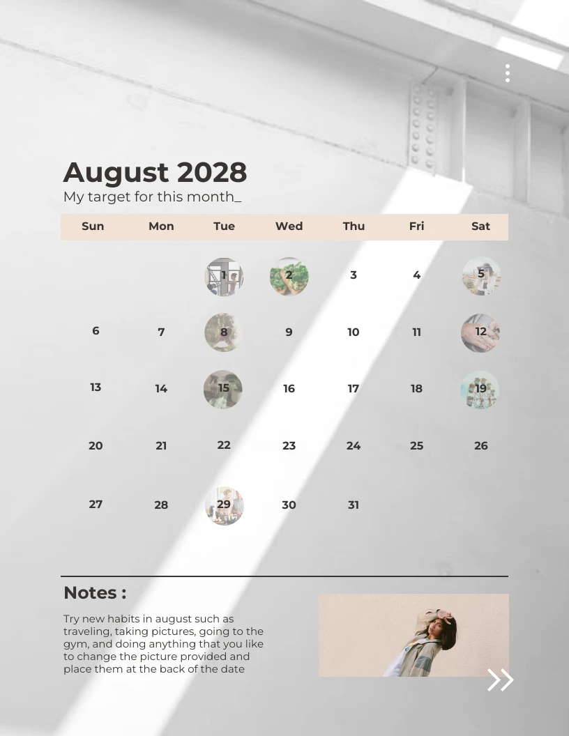 Minimalist Aesthetic Monthly Schedule Plan Template - Venngage