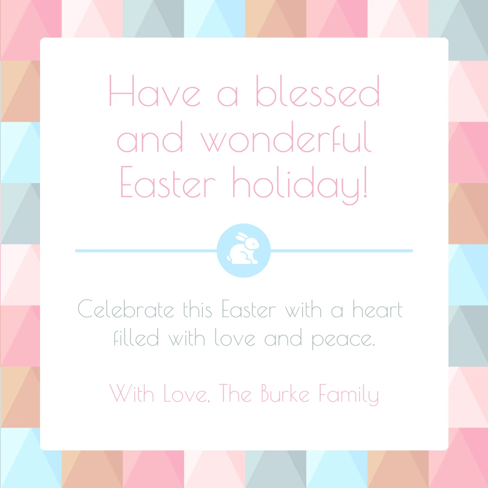 Pastel Easter Holiday Card - Venngage