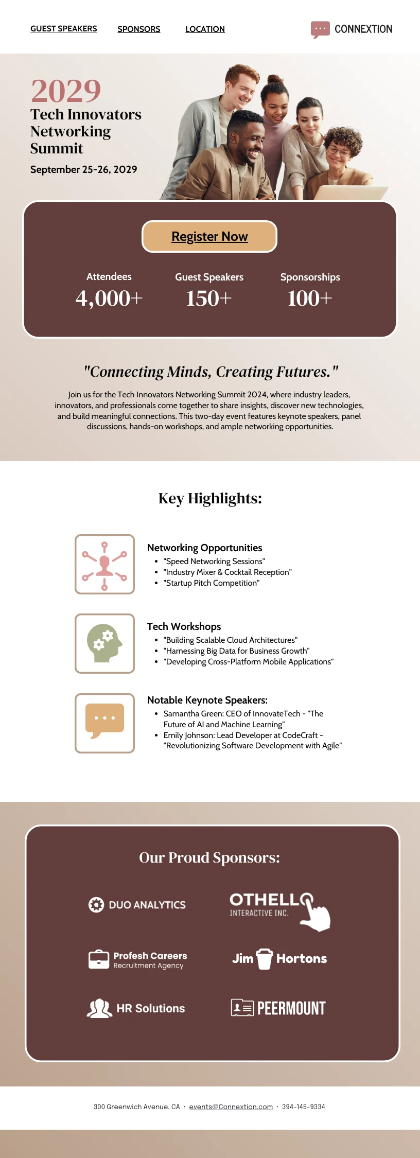 Corporate Networking Event Landing Page Wireframe - Venngage