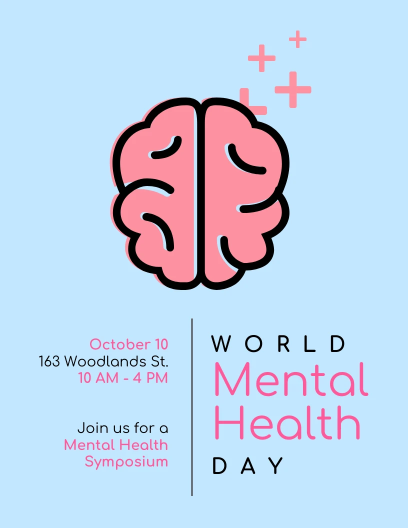 Brain Mental Health Event Poster - Venngage