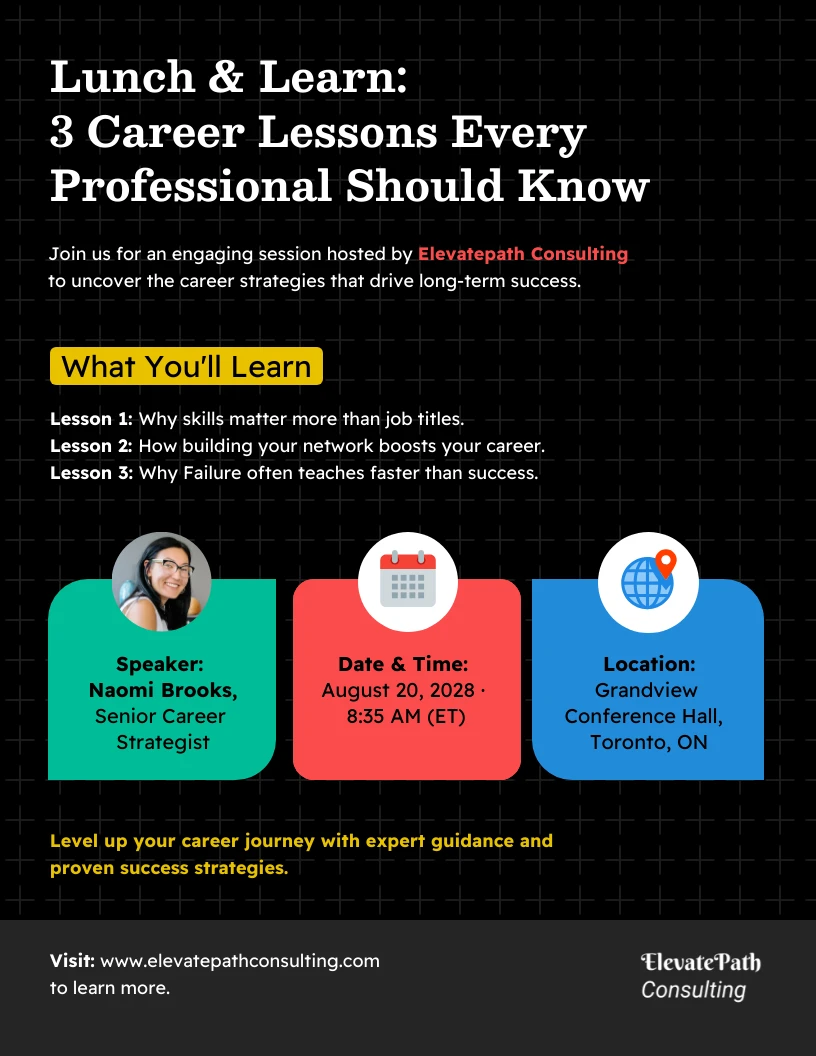 Professional Career Development Business Flyer Template - Venngage