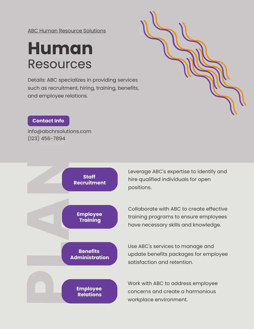 Grey Purple Orange Resource Plan Template - Venngage