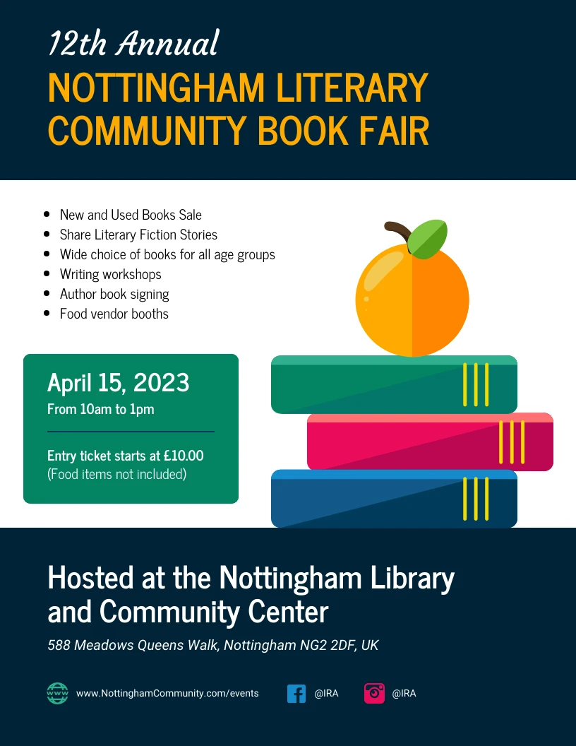 Community Book Fair Event Flyer Template - Venngage