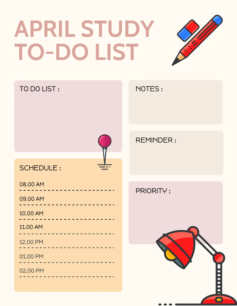 Light Yellow Modern April To-Do List Schedule Template - Venngage