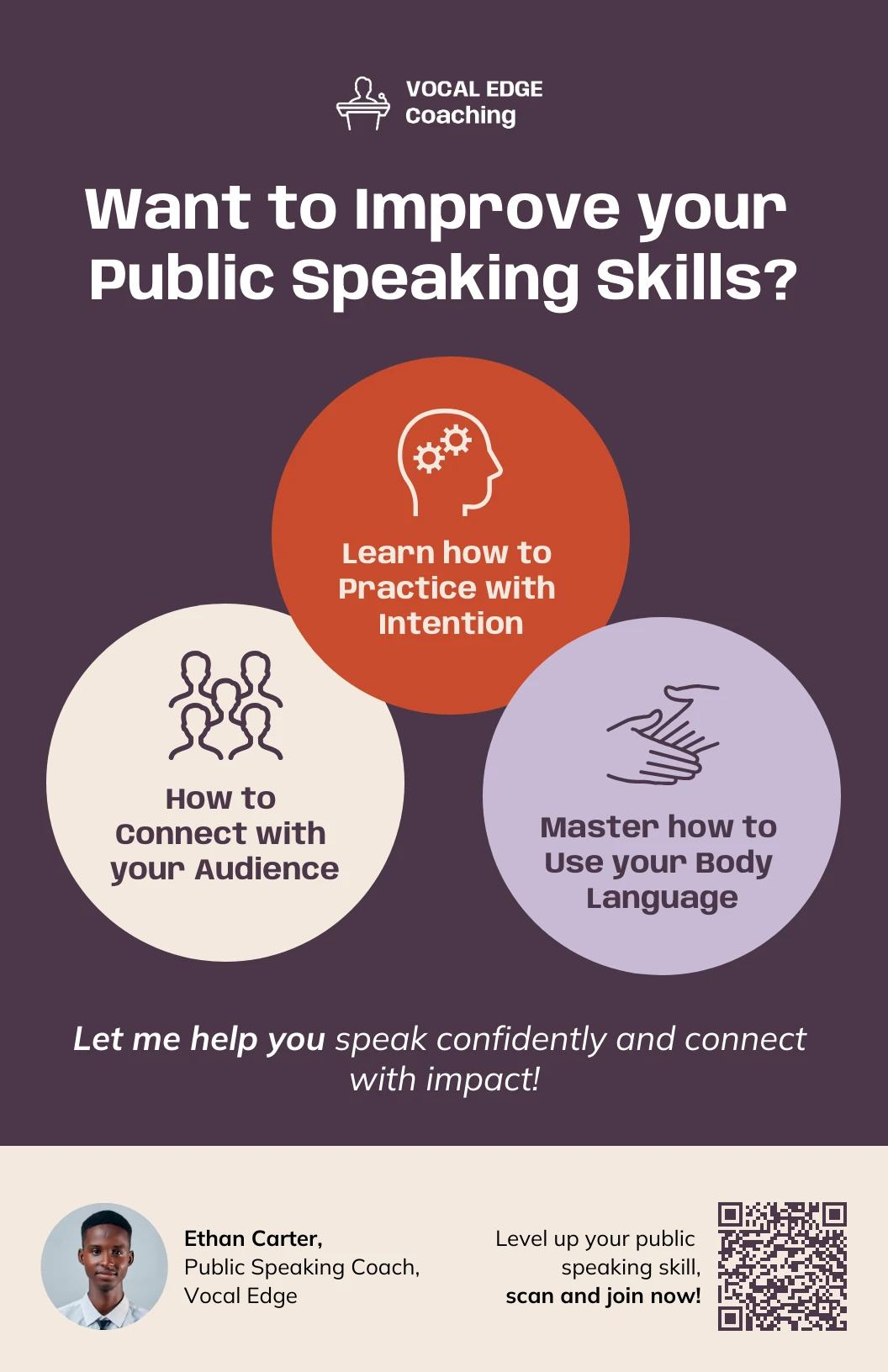 Public Speaking Coach Advertising Poster Template - Venngage