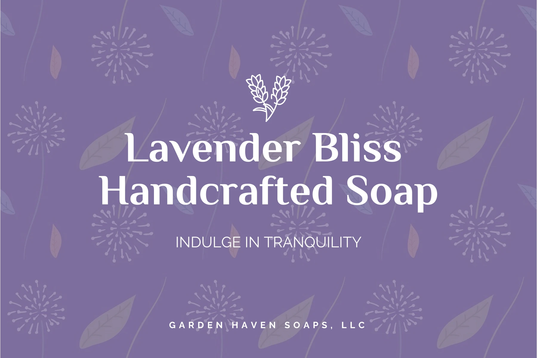 Purple Floral Pattern Soap Label - Venngage