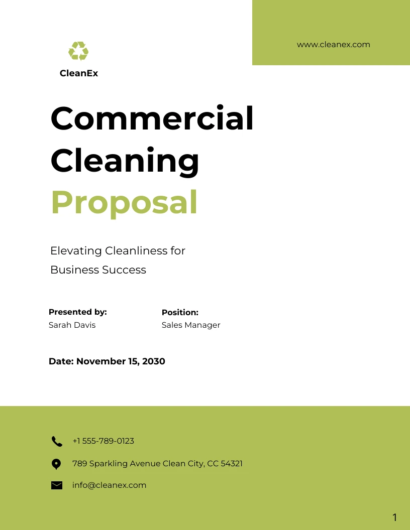 Commercial Cleaning Proposal Template Venngage