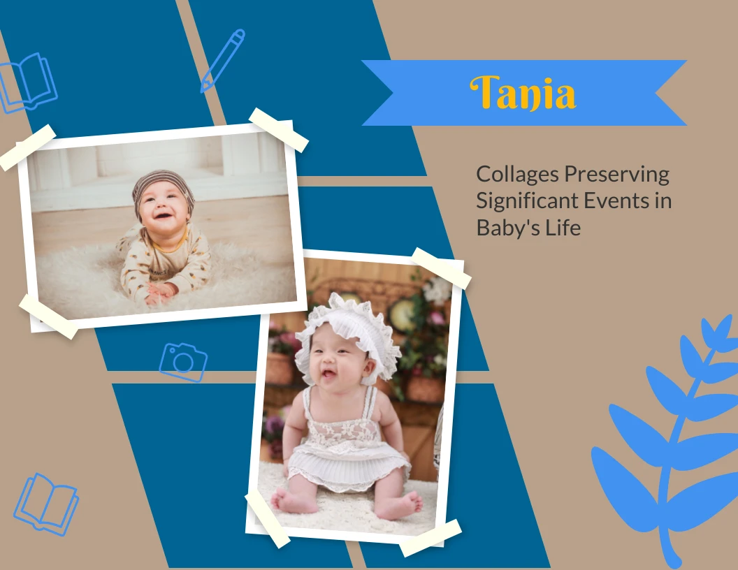 Beige And Brown Parallelogram Minimalist Baby Collage - Venngage