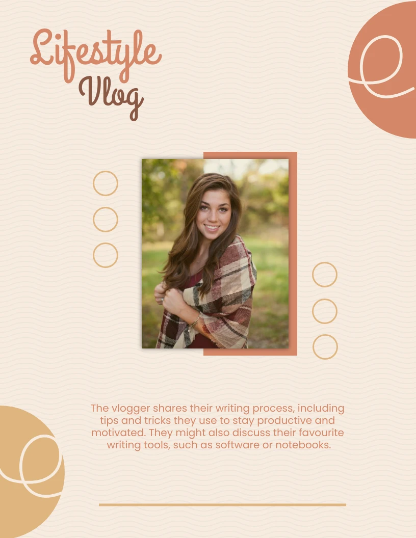Brown Poster Simple Blogger Lifestyle Template - Venngage
