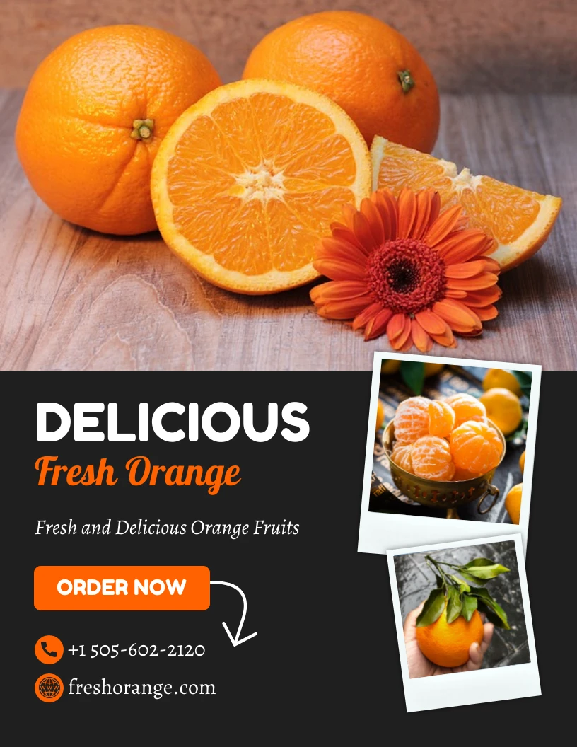 Fresh Orange Order Flyer Template - Venngage