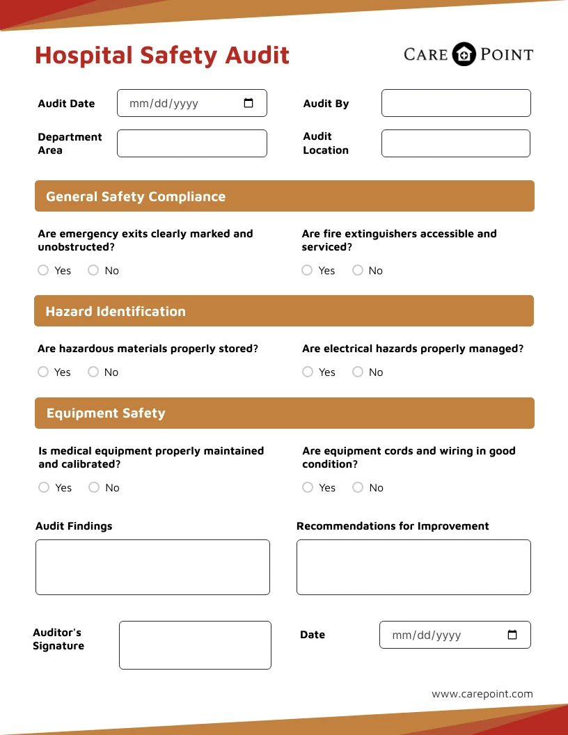 Red And Orange Minimalist Audit Form - Venngage