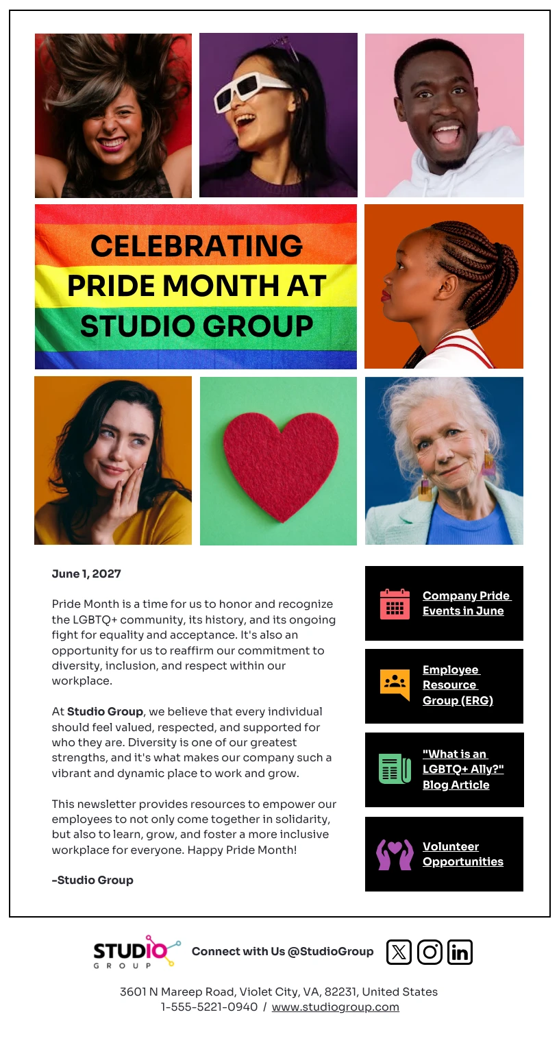 Celebrating Pride Month Email Newsletter Template - Venngage