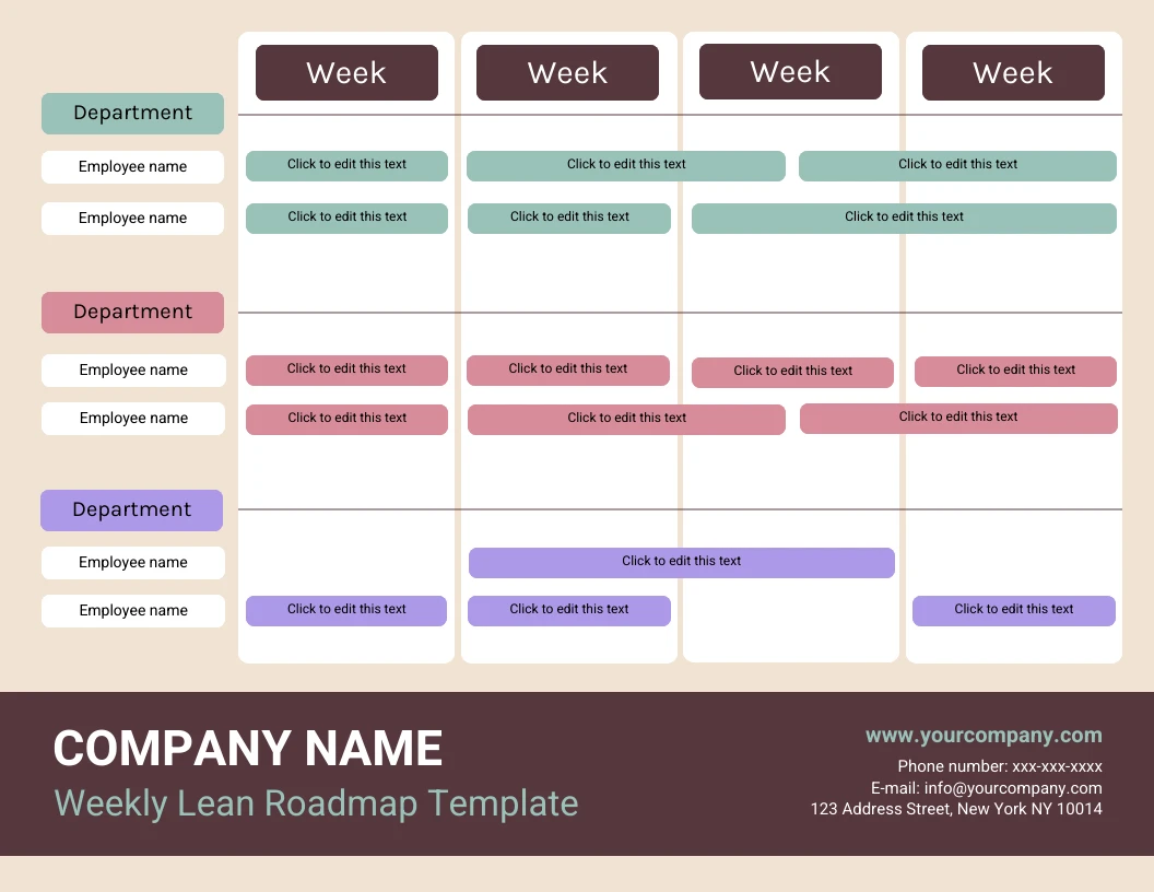 Neutral Blank Lean Roadmap Template - Venngage