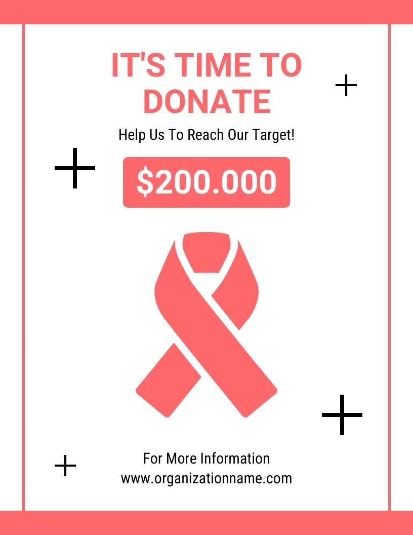 Folheto rosa bebê Hora simples de doar - Venngage