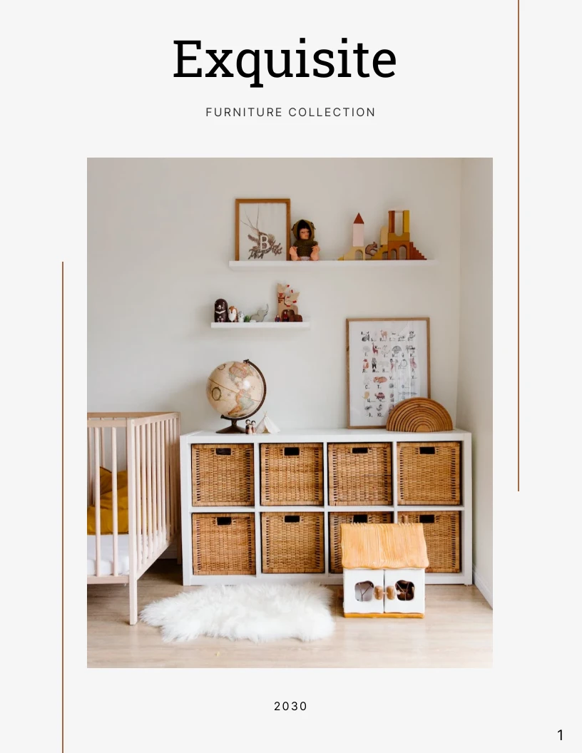 Simple Furniture Collections Catalog Template - Venngage