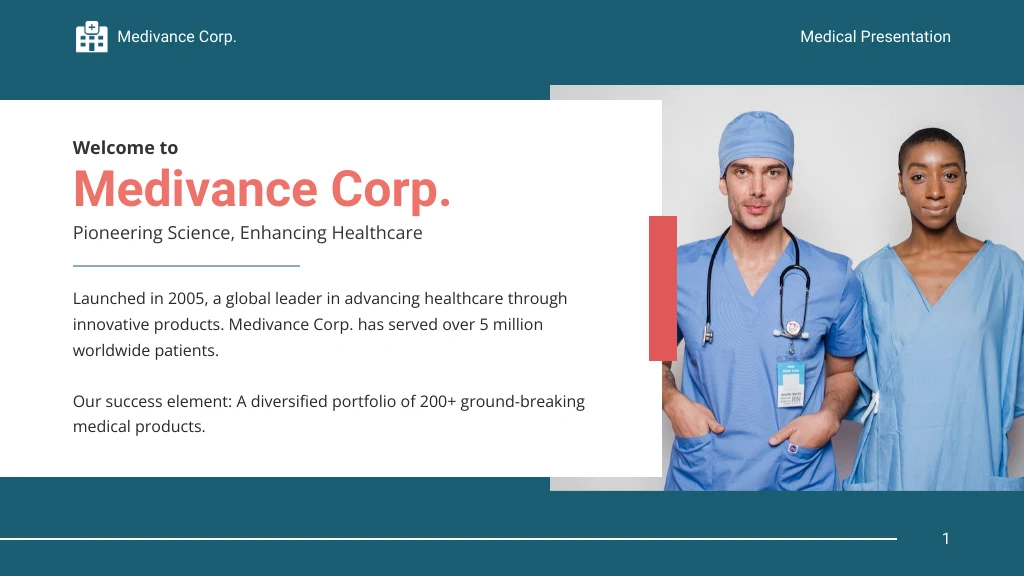 Medical Company Presentation Template - Venngage