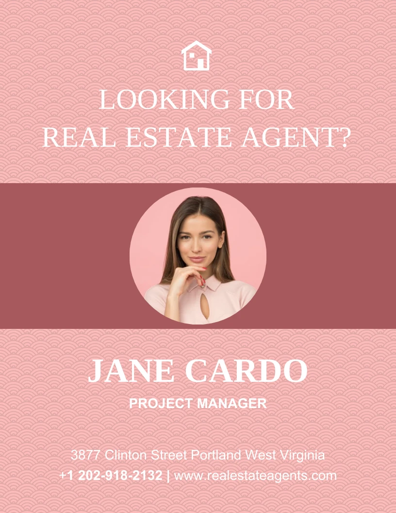 Mandys Pink Real Estate Agent Flyer Template - Venngage