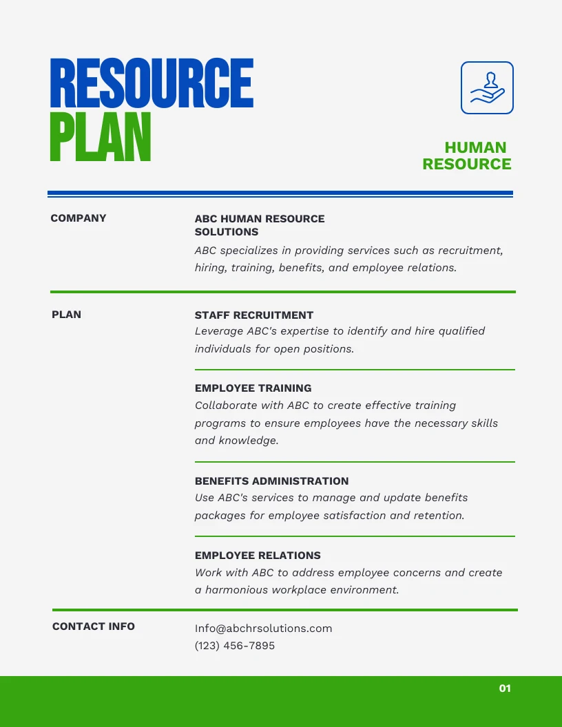 Blue Resource Plan Template - Venngage