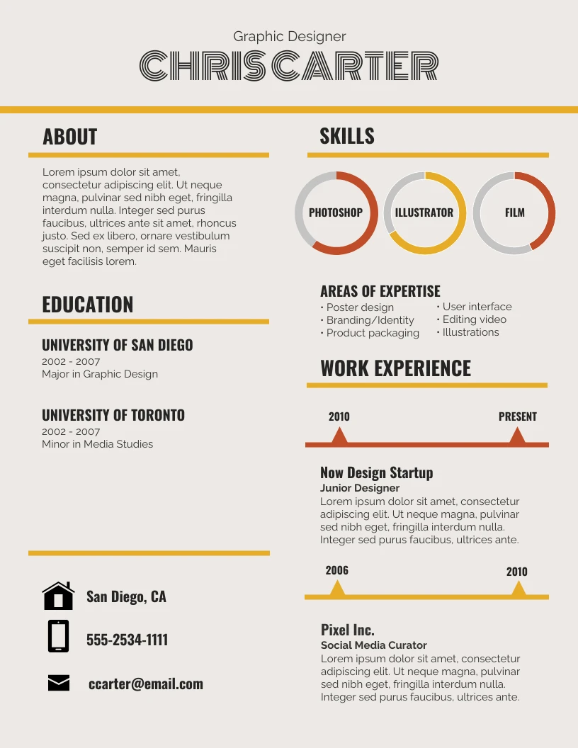 Vintage Retro Resume Template - Venngage