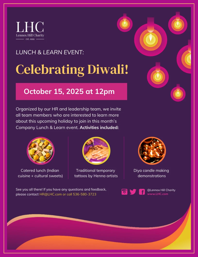 Diwali Celebration Flyer Template - Venngage