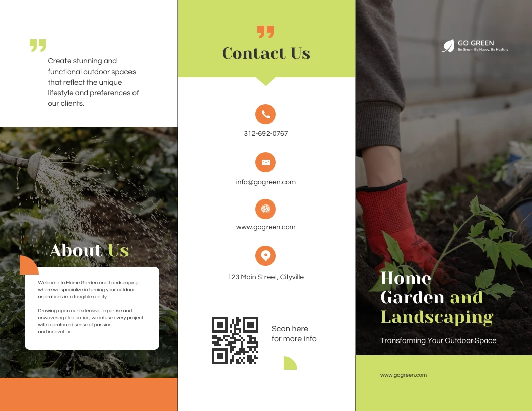 Home Garden and Landscaping Brochure Template - Venngage