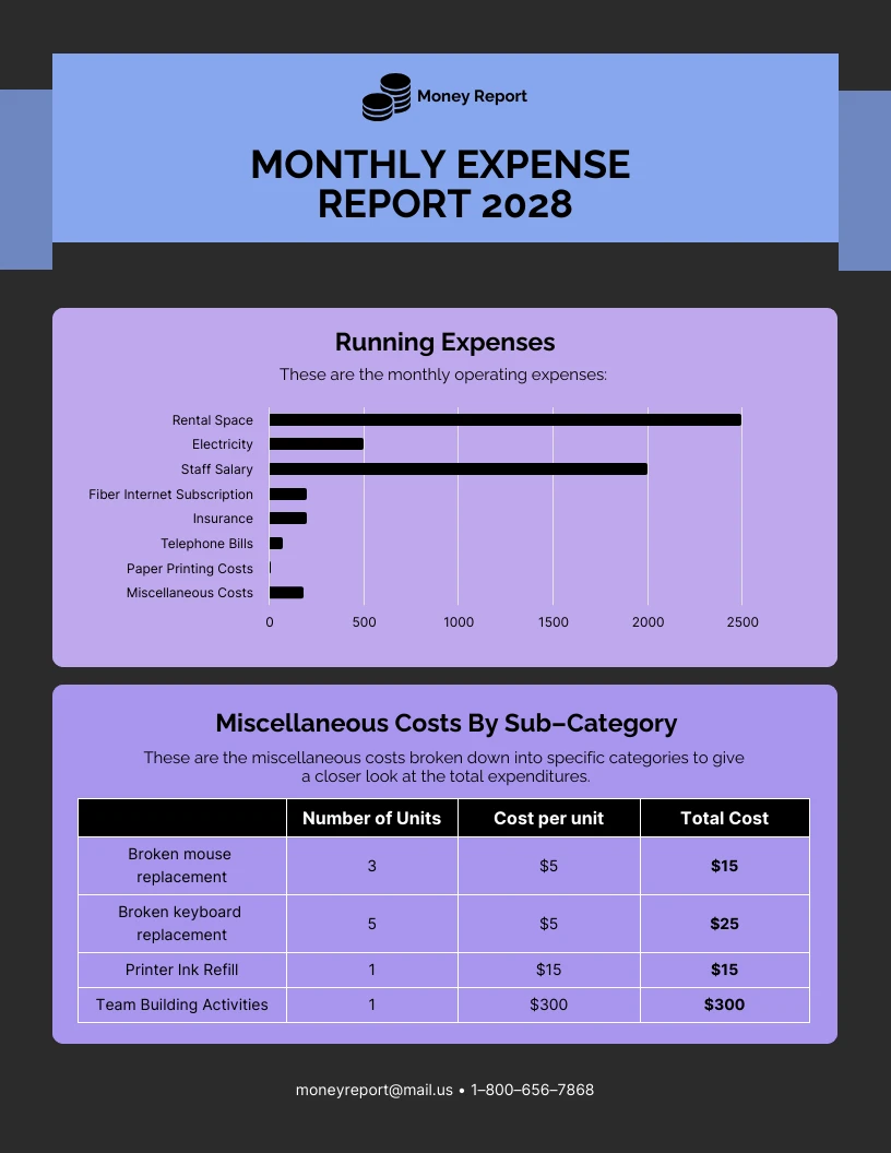 Small Business Expense Report Template Venngage
