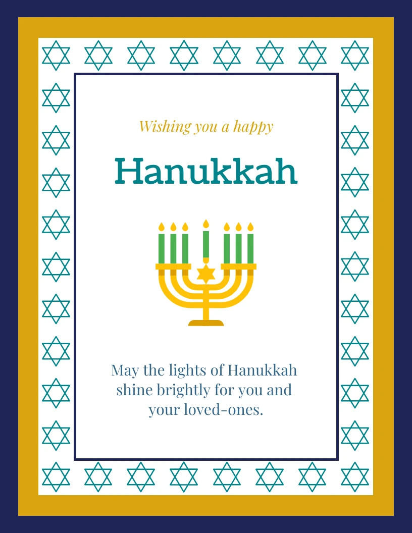 Star Frame Hanukkah Card - Venngage