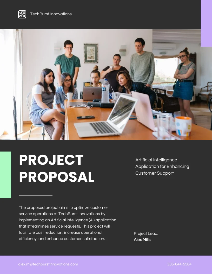 Black Purple & Green Neon Project Proposal Template - Venngage