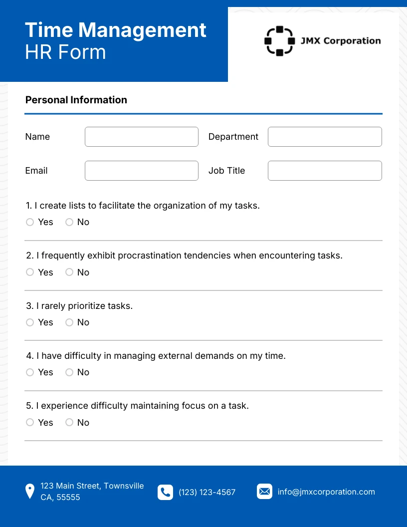 Time Management Form