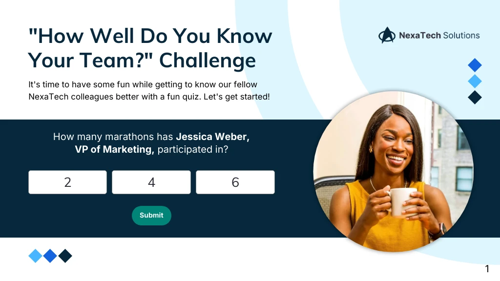 Know Your Team Engagement Quiz Presentation - Venngage