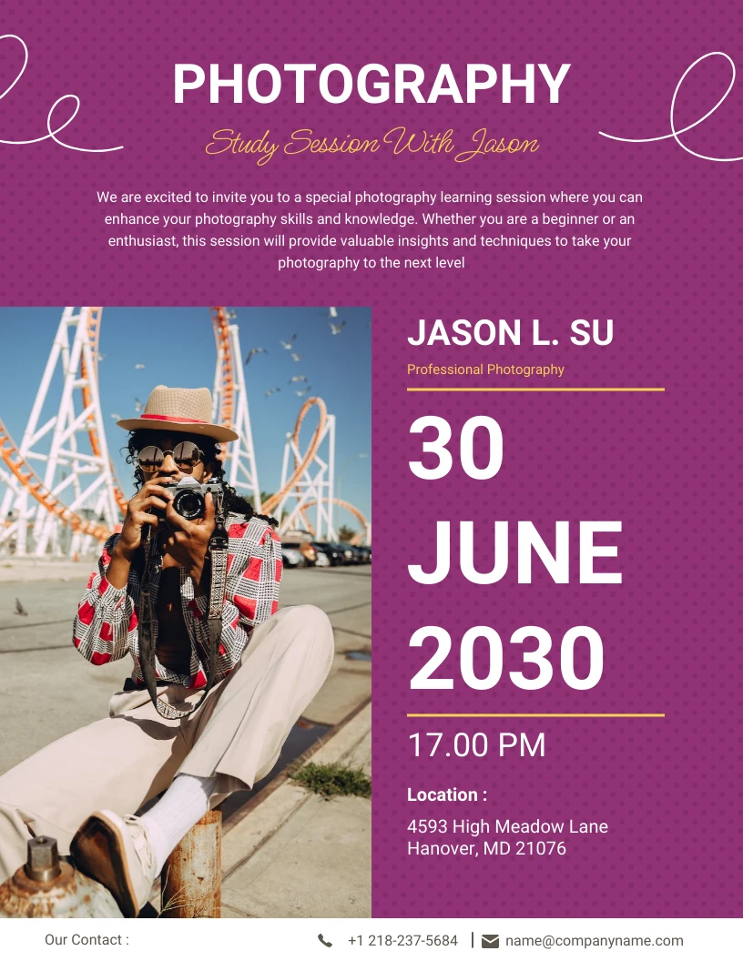 Photography Study Session Flyer Template - Venngage