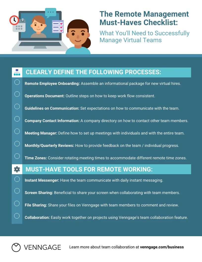 Remote Team Management Checklist Template - Venngage