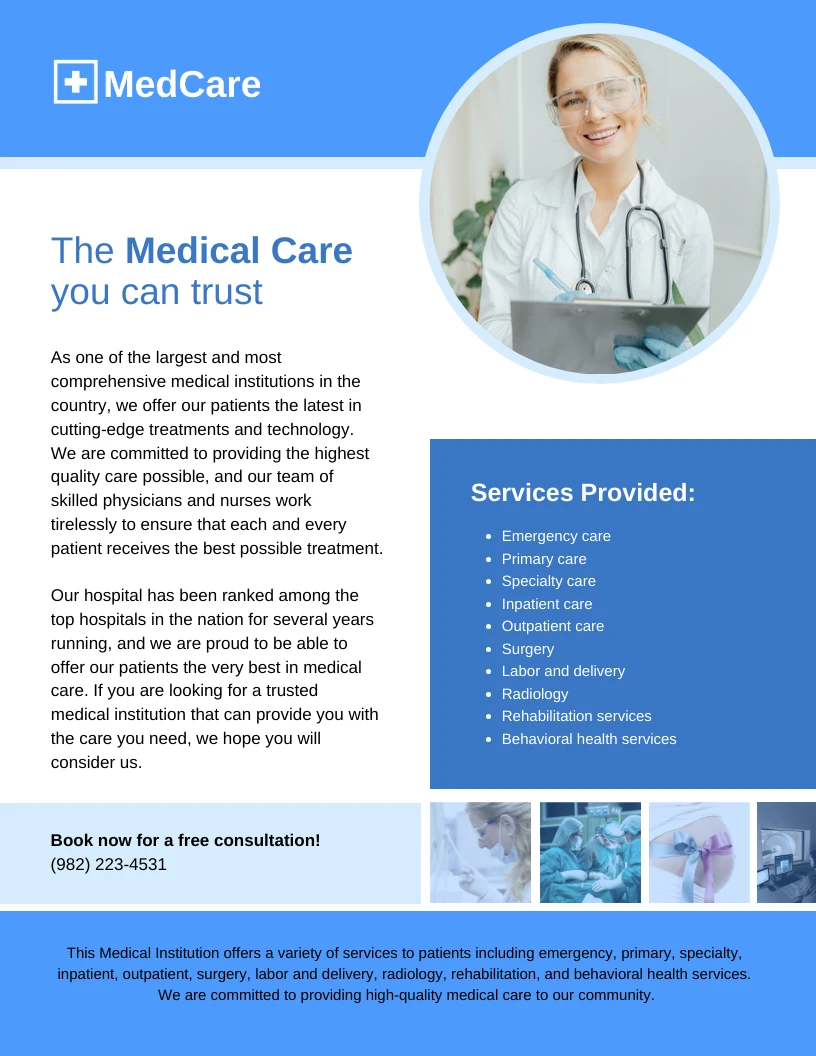 Free Medical Institutions Flyer Template - Venngage