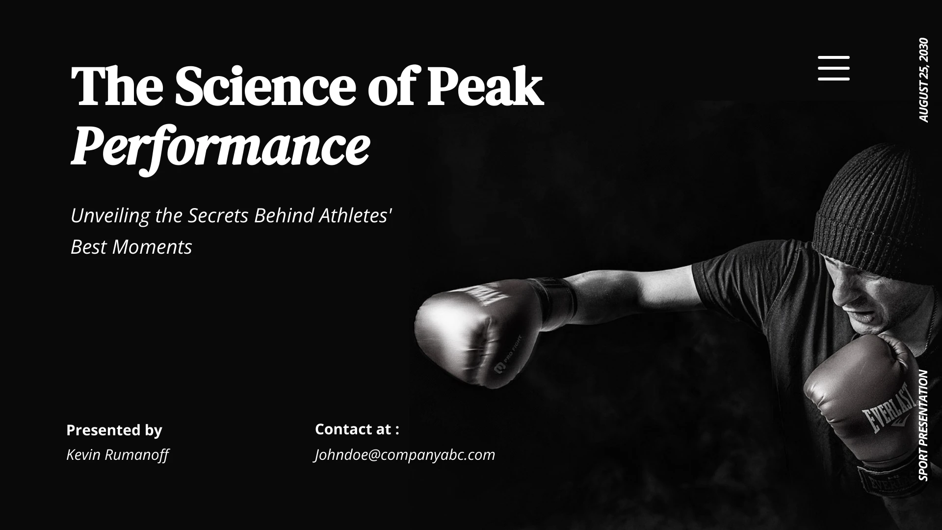 Photographic Sports Presentation Template - Venngage