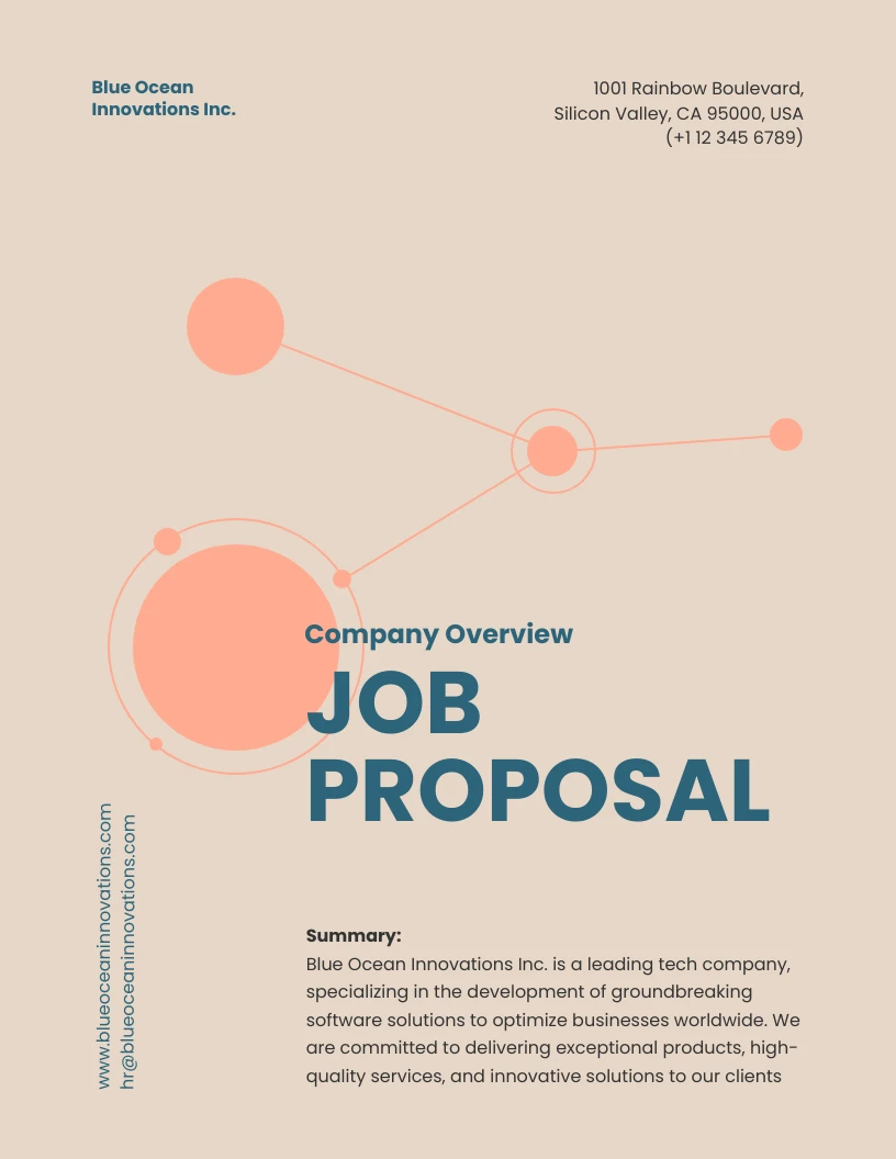 Orange & Blue Dot Job Proposal Template - Venngage