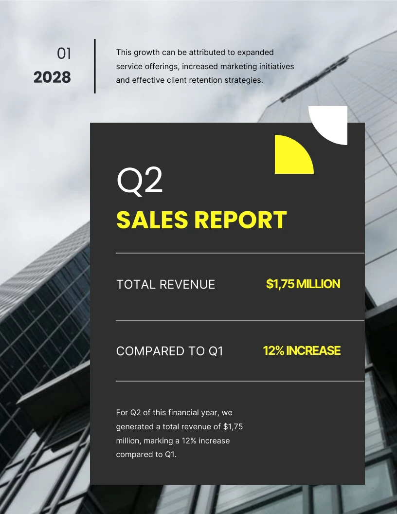 Yellow Sales Report Template - Venngage