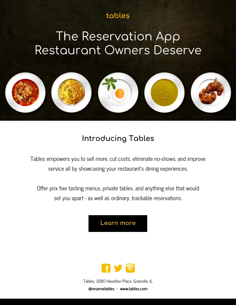 Restaurant Email Newsletter Template - Venngage