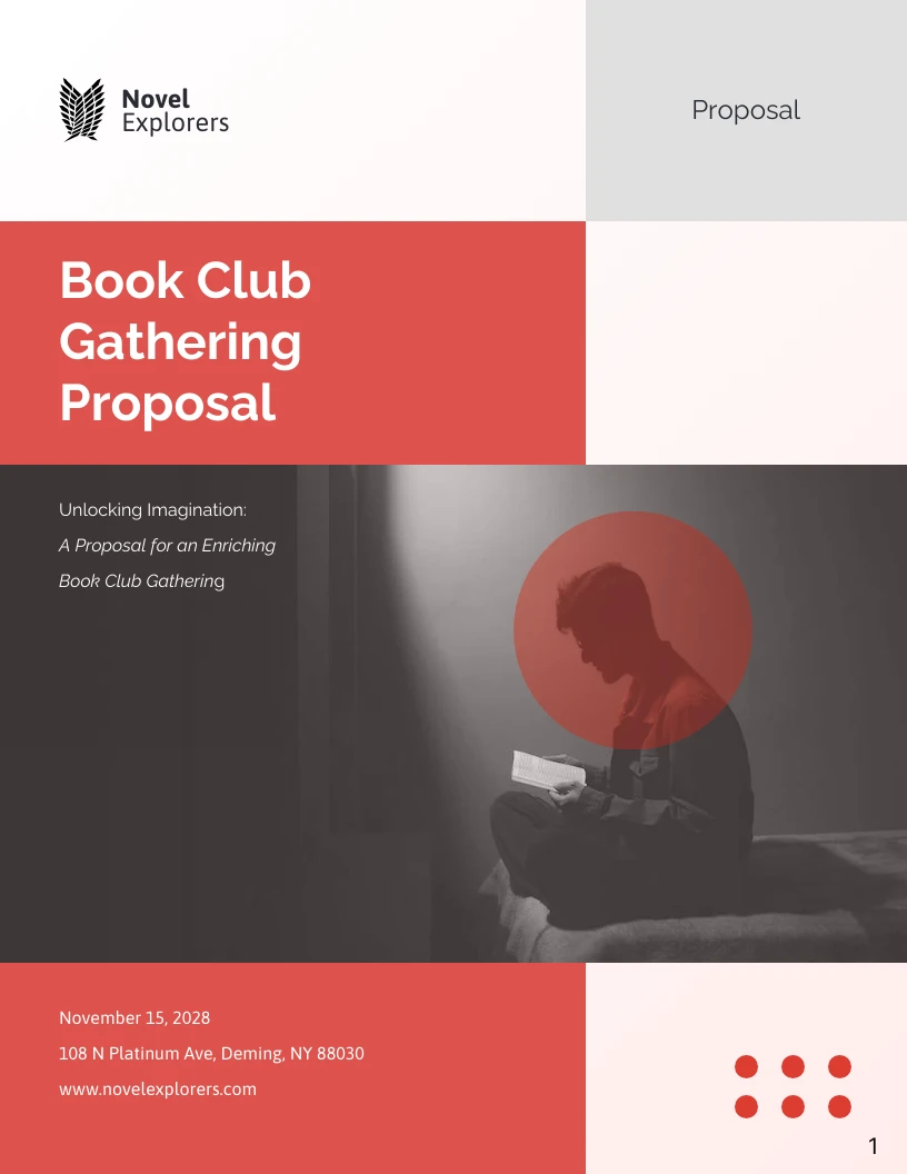 Book Club Gathering Proposal Template - Venngage