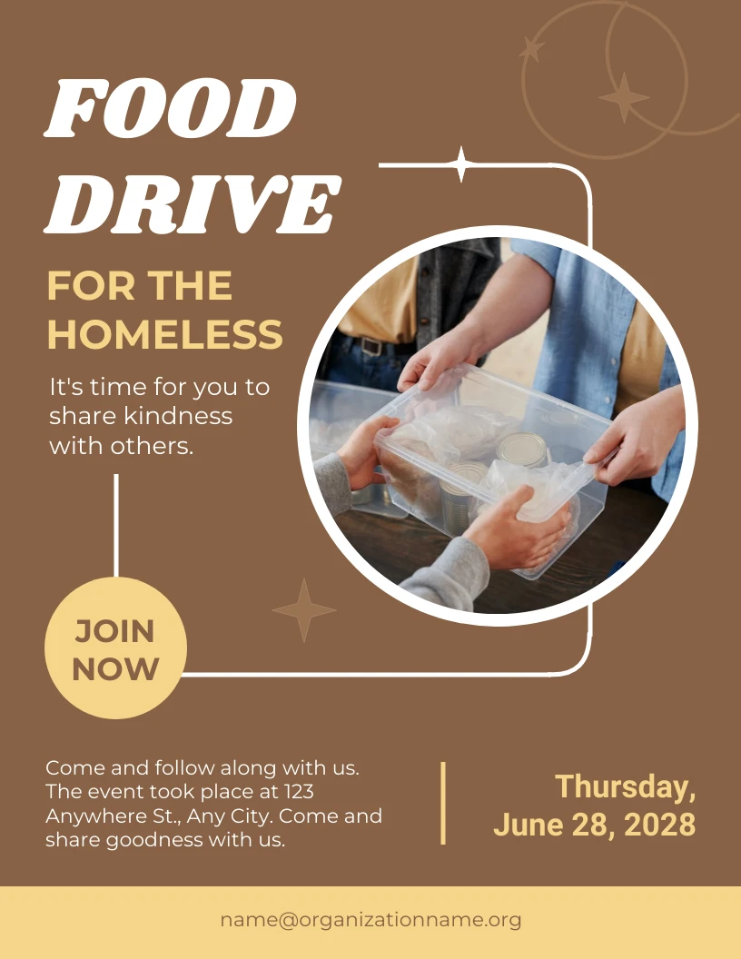 Spicy Mix Food Drive Campaign Flyer Template - Venngage