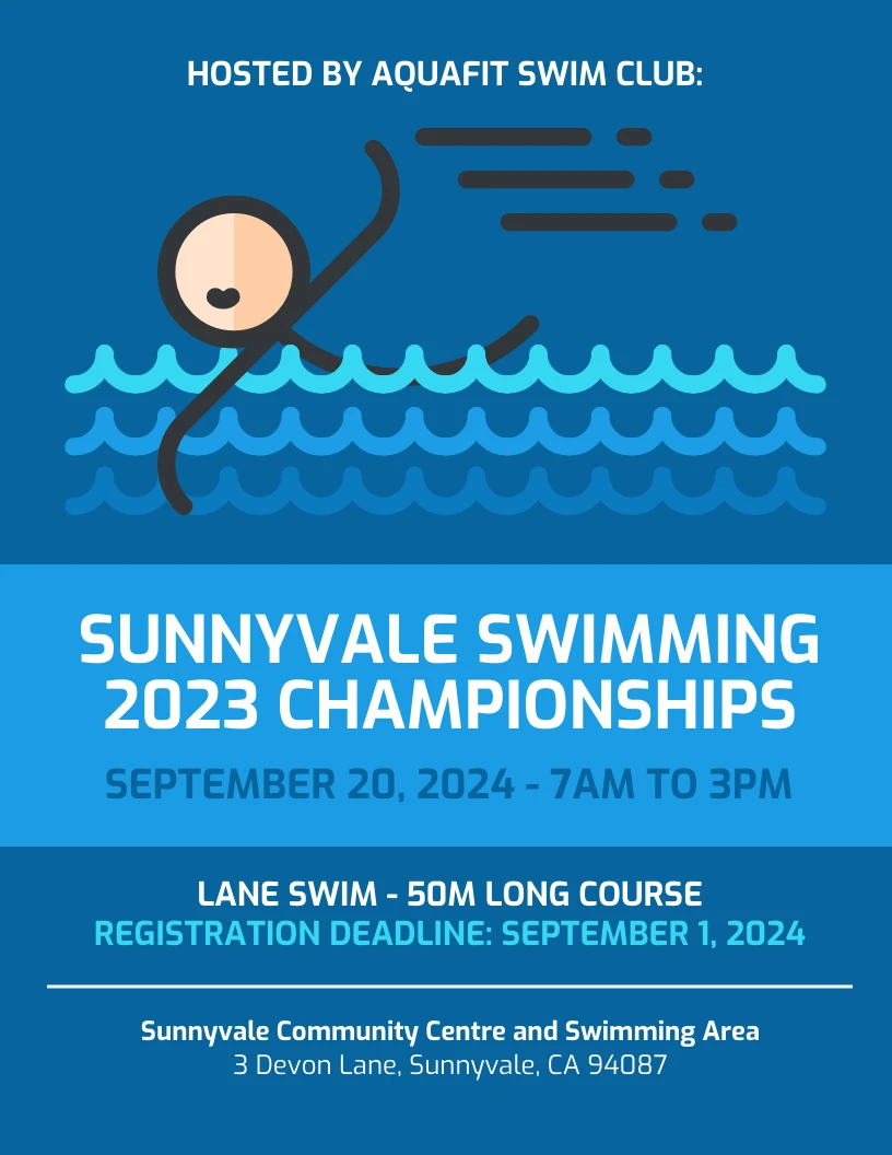 Swimming Championship Flyer Template - Venngage