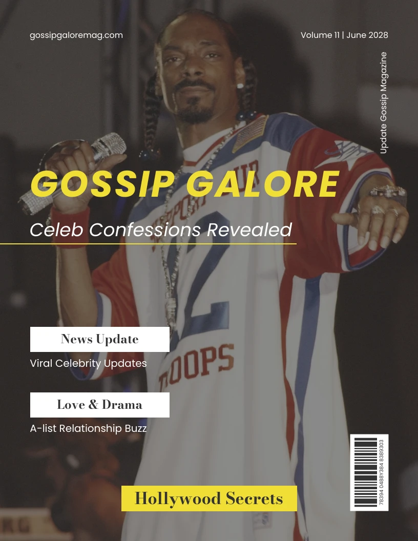 White And Yellow Miminalist Gossip Magazine Cover - Venngage