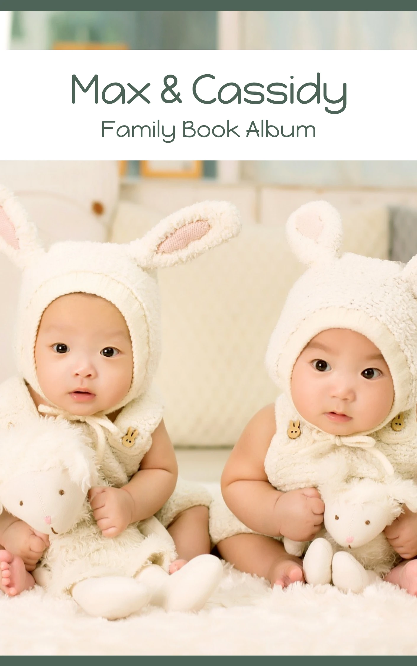 Simple Cute Photo Family Book Cover - Venngage