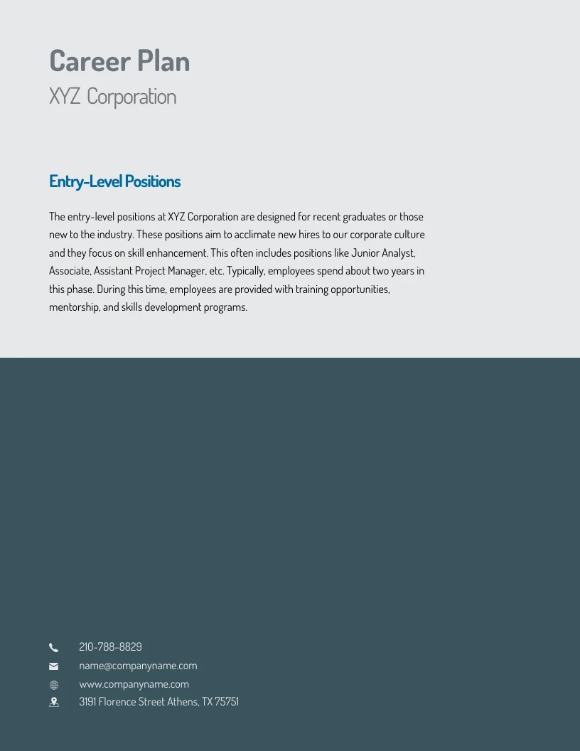 Blue White Career Plan Template - Venngage