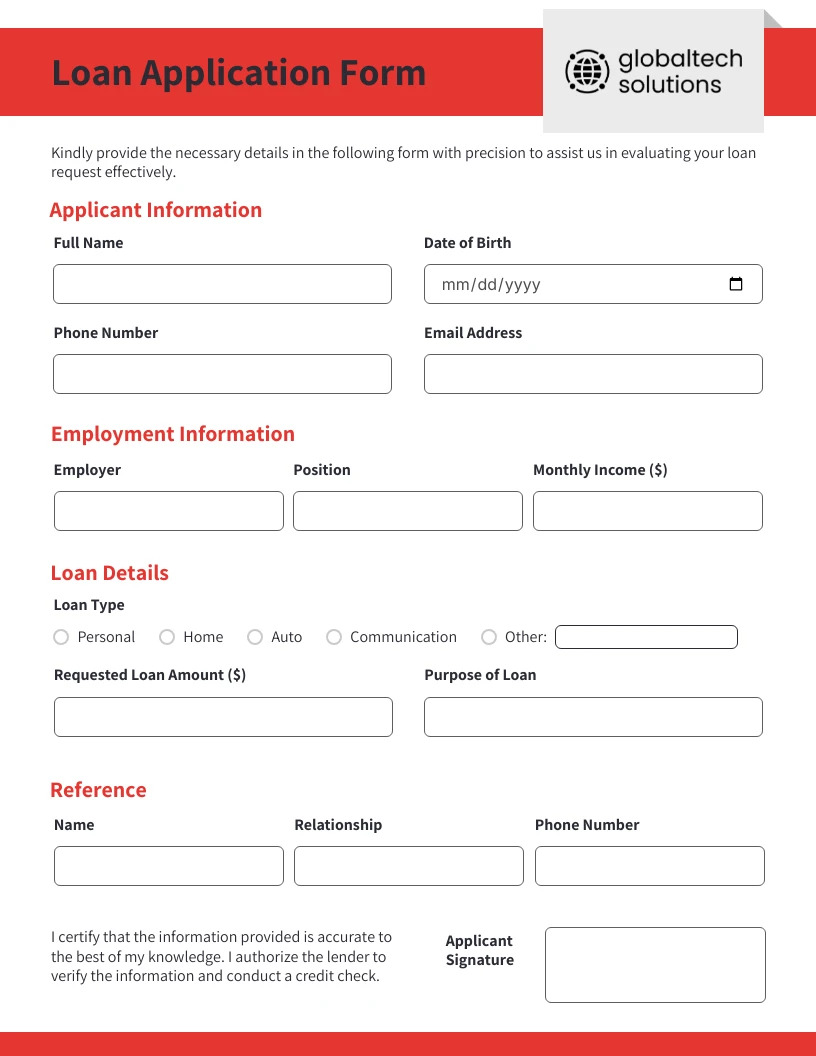 Minimalist Simple Clean Application Form - Venngage