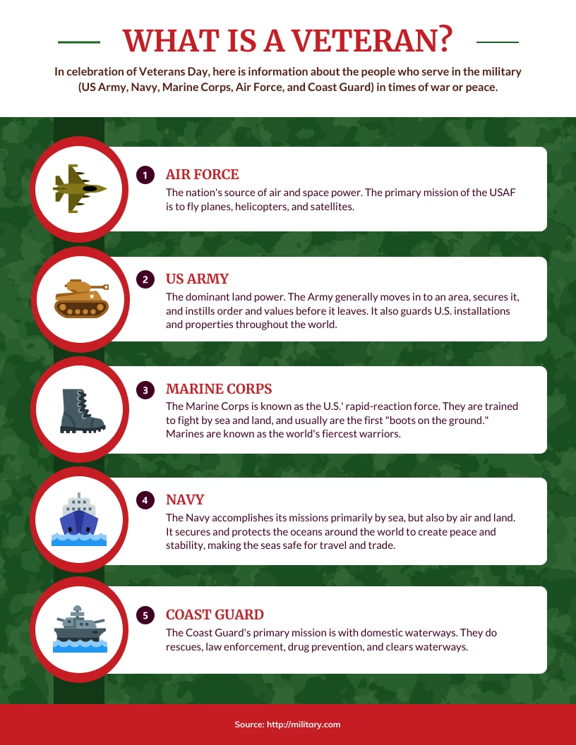 Veteran US Armed Forces Infographic Template - Venngage