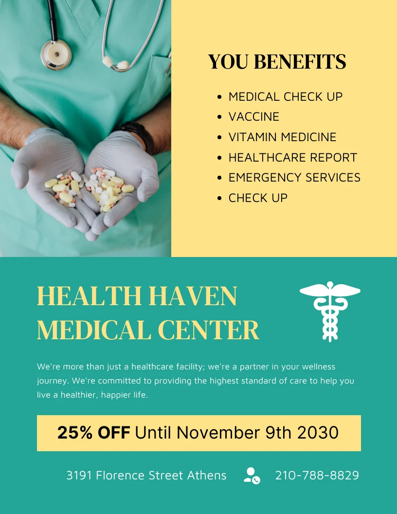 Yellow And Green Modern Medicine Poster - Venngage