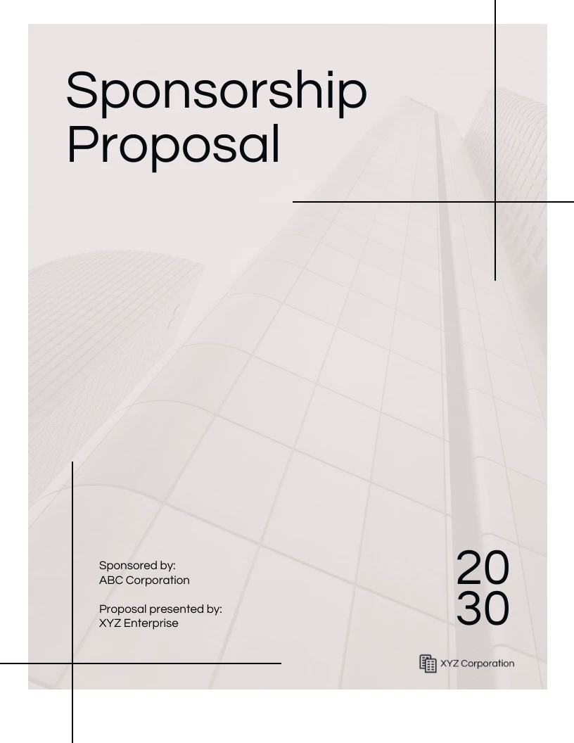 Cream & Black Minimalist Sponsorship Proposal Template - Venngage